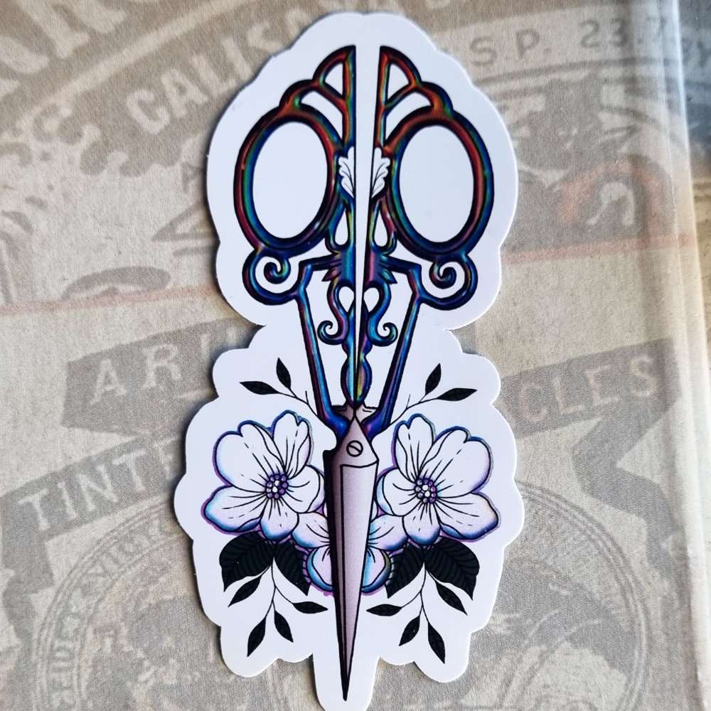 Victorian Scissors Sticker - Autumn Hex